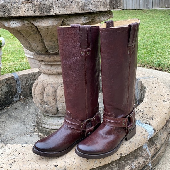 Frye | Shoes | Frye Harness Brown Leather Ladys Boots | Poshmark